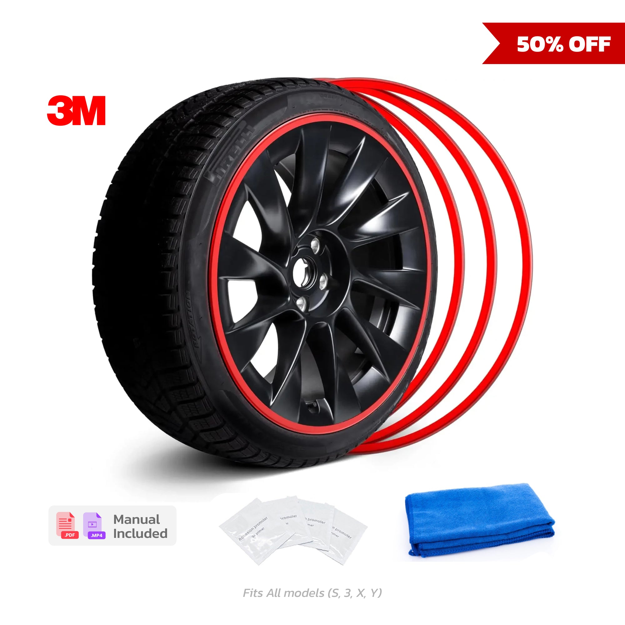 Aluminum Alloy Wheel Rim Protector for Tesla Model 3, Y, S & X – Hub