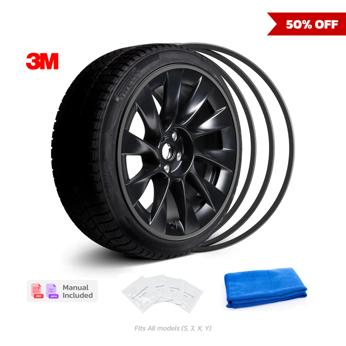 Aluminum Alloy Wheel Rim Protector for Tesla Model 3, Y, S & X – Hub