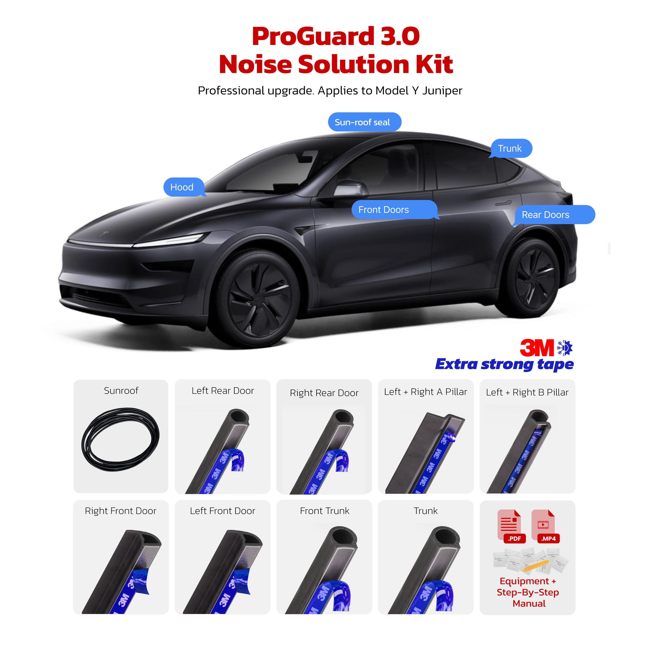 ProGuard: Advanced Noise Reduction & Weatherproofing Kit 3.0 for Tesla ...